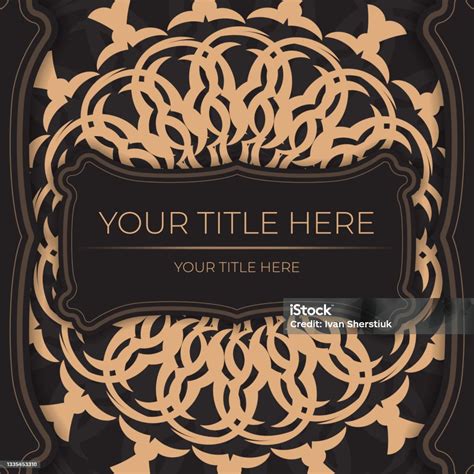 그리스 장식과 검은 색의 인쇄 디자인 엽서에 대한 세련된 템플릿 이슬 패턴초대 카드의 벡터 준비 0명에 대한 스톡 벡터 아트 및 기타 이미지 Istock