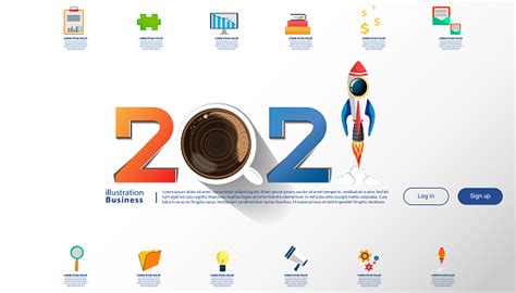 벡터 일러스트 현대 디자인 비즈니스 계획 브레인 스톰은 창조적 인 커피 컵을 분석 생각 로켓 마케팅 전략 2021 아이디어 와 개념 벡터 일러스트 인포 그래픽 템플릿 12월