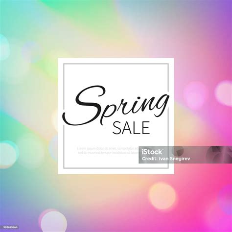 스톡 벡터 일러스트 레이 션 스프링 판매입니다 컬러 배경을 흐리게 Bokeh Defocusing 조명 할인 플 래 카드 배너 전단지 프레 젠 테이 션 및 보고서에 대 한