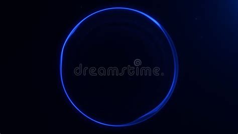 Blue Fluid Particle Shiny Sphere Abstract Magical Energy Orb With Plasma Field Stock