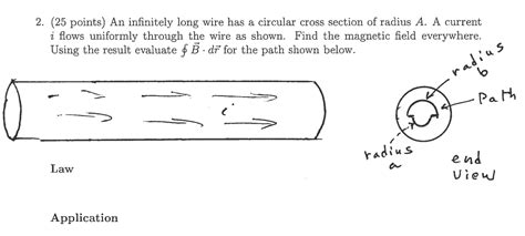Solved 2 25 Points An Infinitely Long Wire Has A Circular
