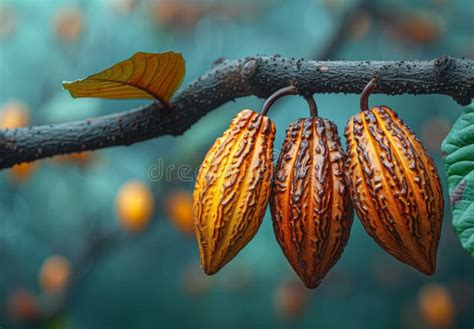 Cocoa Fruits Hanging On Tree This Is The Seeds Of Cocoa Stock Image Image Of Plantation Tree