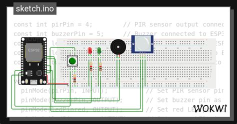 Pir Sensor Buzz Final Wokwi Esp32 Stm32 Arduino Simulator