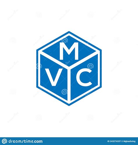 MVC Letter Logo Design On Black Background MVC Creative Initials Letter Logo Concept Stock