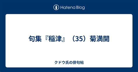句集稲津35菊満開 クドウ氏の俳句帖