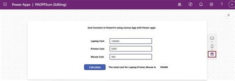 Sum Function In Powerfx Using Canvas App With Power Apps