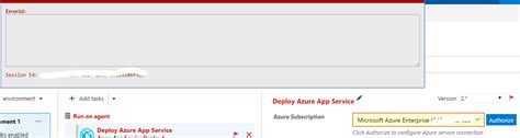 auhtorizing azure subscription in vsts fails stack overflow