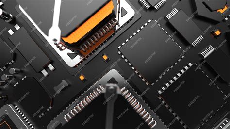 Premium Photo A Huge Number Of Microchips On The Surface The Concept