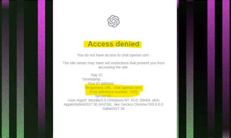 Fixed Access Denied OpenAI Error Reference Number 1020 Be On The