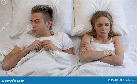 Young Wife Looking Dissatisfied With First Sex Experience Embarrassed