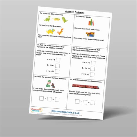 Year 1 Addition Problems Varied Fluency Resource Classroom Secrets