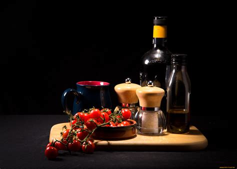 Обои Еда Натюрморт обои для рабочего стола фотографии еда натюрморт томаты специи помидоры