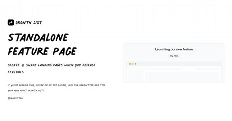 Standalone Feature Page Growth Tactic For Your Business