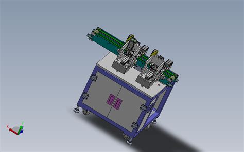 一种刀片电池极耳弯折机 SOLIDWORKS 2012 模型图纸下载 懒石网