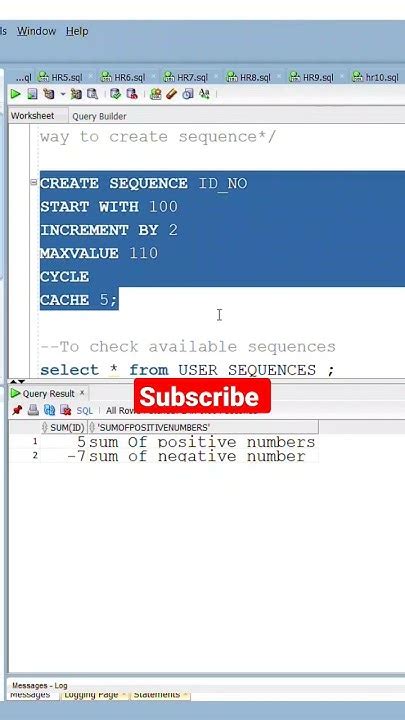 how to generate sequence in oracle sql youtube