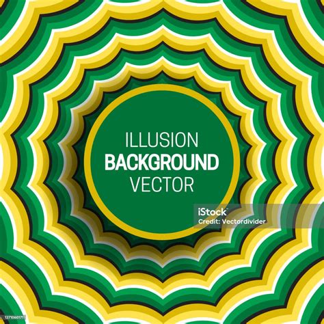 녹색 노란색 착시 최면 배경에 둥근 프레임 은 물결 모양의 줄무늬를 이동 배경 주제에 대한 스톡 벡터 아트 및 기타 이미지 배경 주제 줄무늬 추상적인 Istock