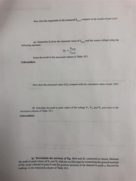 Solved Part 2 R C Series Parallel Network A Construct The