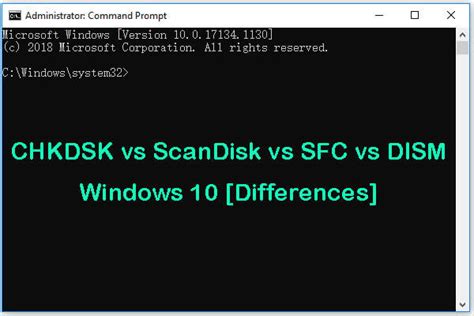 CHKDSK Vs ScanDisk Vs SFC Vs DISM Windows 10 Differences