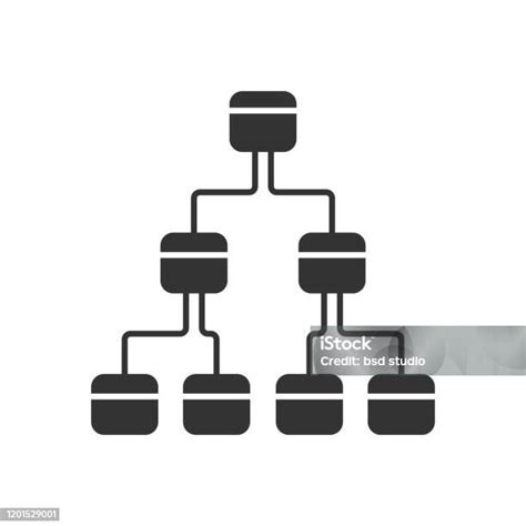 樹狀圖字形圖示分層系統節點連結圖流程和關係的視覺化表示樹結構剪影符號負空間向量隔離插圖向量圖形及更多一起圖片 一起 互聯網 信息圖形