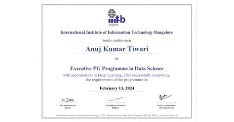Anuj Tiwari On Linkedin Executive Pg Programme In Data Sciencejanuary 2023iiit B And Upgrad