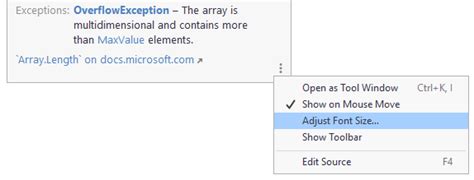 Quick Documentation Jetbrains Rider