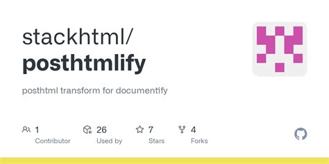 github stackhtml posthtmlify posthtml transform for documentify