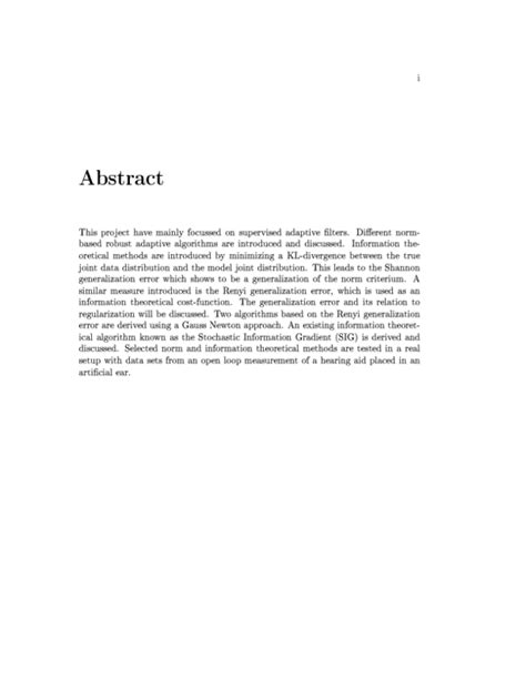 Pdf Robust Adaptive Filtering Using Information Theoretical Methods