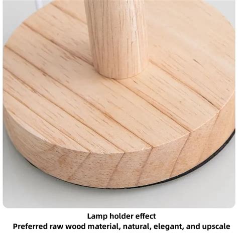 Bedroom Bedside Lampshade Solid Wood Nordic Table USB Powered LED Lamp
