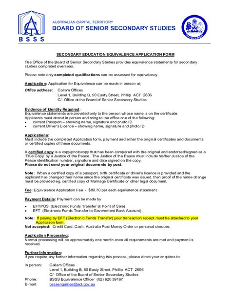 Fillable Online Secondary Education Equivalence Application Process 2024 Fax Email Print Pdffiller