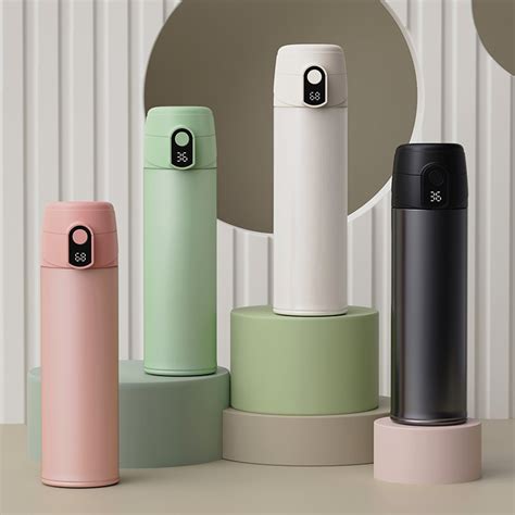 빨대가 있는 스마트 보온병 스테인리스 스틸 316 물병 Led 디지털 온도 디스플레이 커피 보온 머그잔 선물 컵 420 Ml 600ml진공 병and 보온병