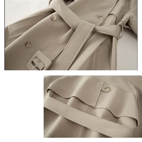 Badu Bg Дамски Тренч от висок клас Каки Пролет Есен Ново дамско наметало Носете колан Тренчкот с