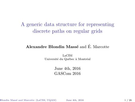 Ppt A Generic Data Structure For Representing Discrete Paths On