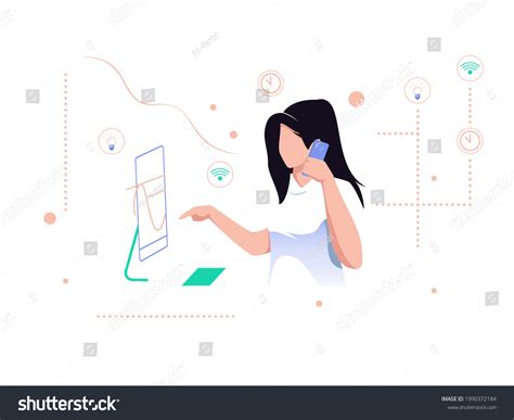 Business Concept Illustration Woman Analyzing Business Stock Vector Royalty Free 1990372184