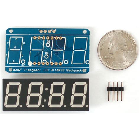 Adafruit 878 0 56 4 Digit 7 Segment Display With I2c Backpack Red Rapid Online