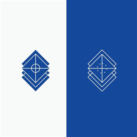 Arrange Design Layers Stack Layer Line And Glyph Web Button In Blue Color Vertical Banner