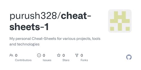 GitHub Purush Cheat Sheets My Personal Cheat Sheets For Various Projects Tools And