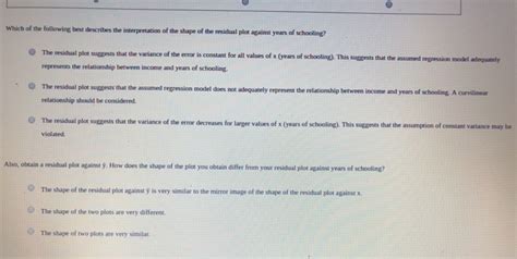 8 Using Excel Residual Plots To Answer The