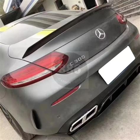 【全台可安裝】適用於benz 賓士c級 W205雙門改裝高品質碳纖維ed1款尾翼 卡夢空力套件 蝦皮購物