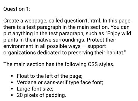 Solved Question 1 Create A Webpage Called Question1html