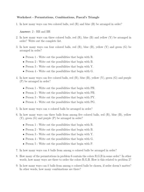 W13 Permutations Combinations Pascals Triangle Pdf