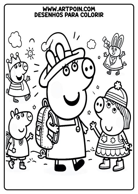 Desenho Para Colorir Peppa Pig Infantil Png