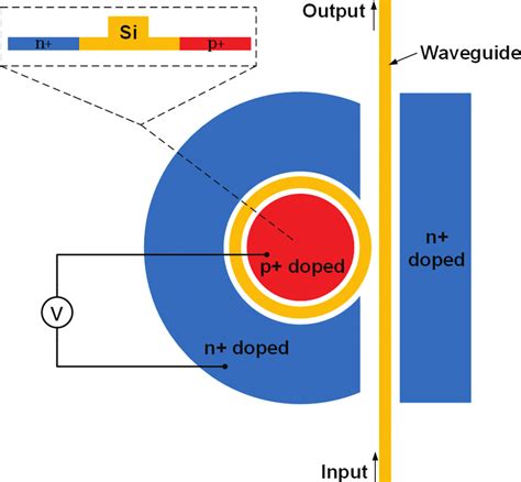 Top And Cross Section Views Of A Carrier Injection Ring Resonator Download Scientific Diagram
