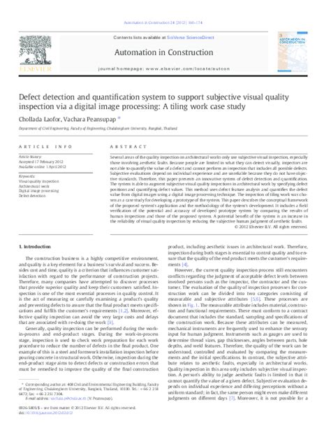 Pdf Defect Detection And Quantification System To Support Subjective