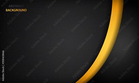 Black And Yellow Overlap Background Texture With Dark Metal Pattern