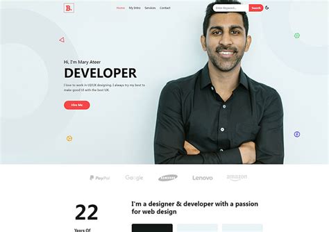 响应式欧美风格工程师个人简历主页网页html模板云部落资源网