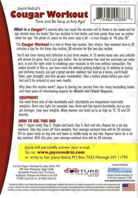 Joyce Vedral Cougar Workout