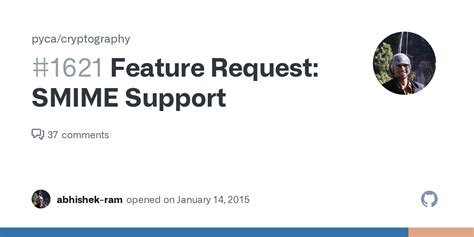 Feature Request Smime Support · Issue 1621 · Pycacryptography · Github