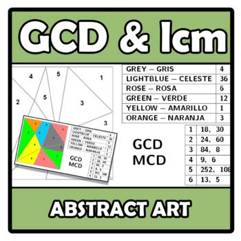 Abstract Art GCD Lcm MCD Mcm By Matematicaula TpT