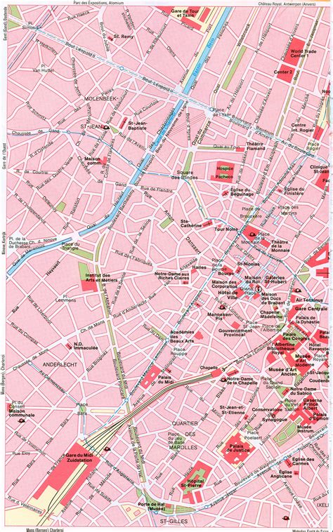 Бельгия карта Брюсселя Большой подробный план города Брюссель карта улиц Брюсселя Скачать
