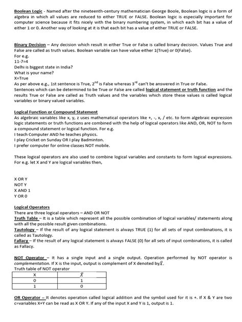 Boolean Logic Pdf
